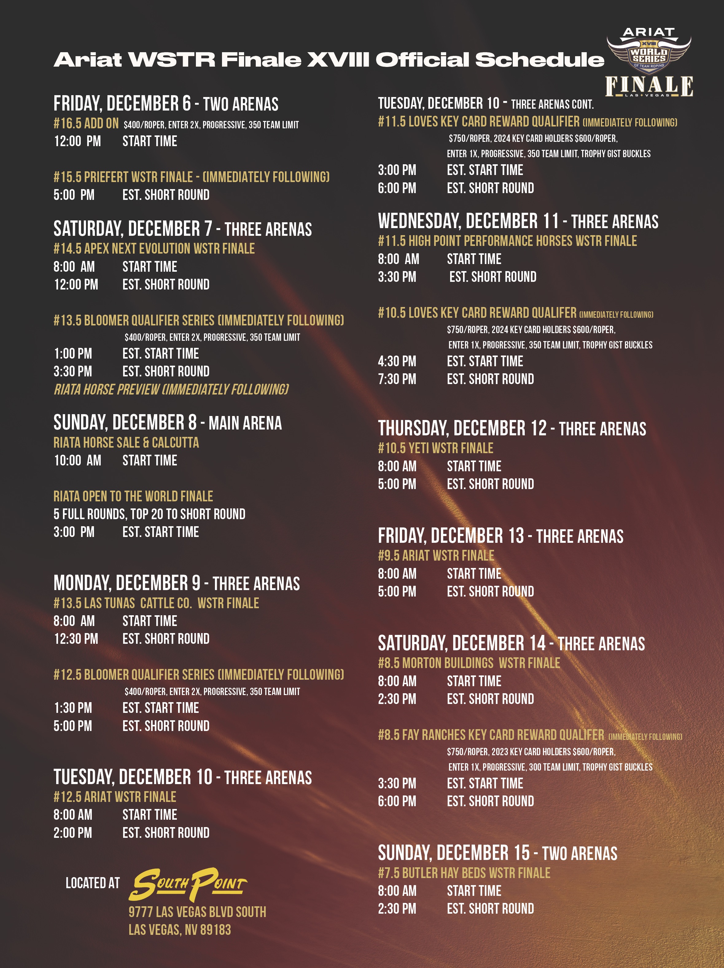 Calendar | World Series of Team Roping